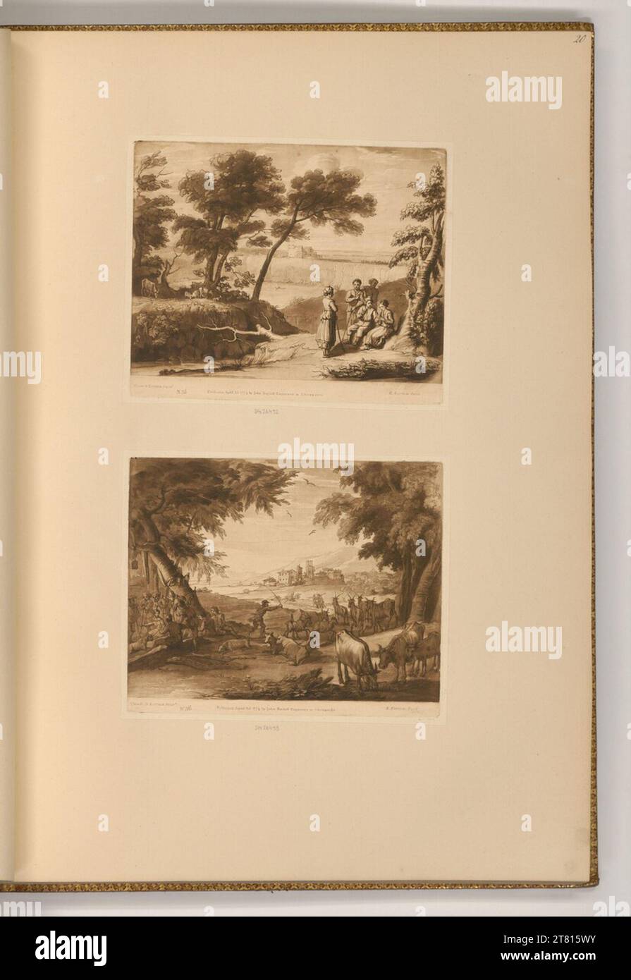 Richard Earlom (Engraver) Seel landscape with farmer; Landscape with ...