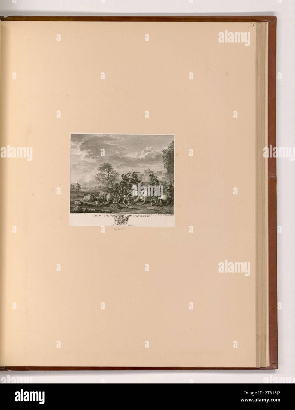 Jean Duplessi-Bertaux (Engraver) Cavalry shock. Copper engraving, etching 1788 , 1788 Stock ...