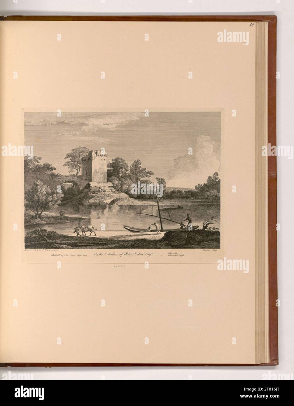 Jean Baptiste Chatelain (Engraver) River landscape with ruin and ...