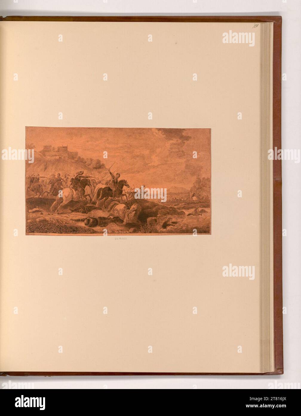 Captain William Baillie Battle scene. Etching, Chinepapier, red 1750 ...