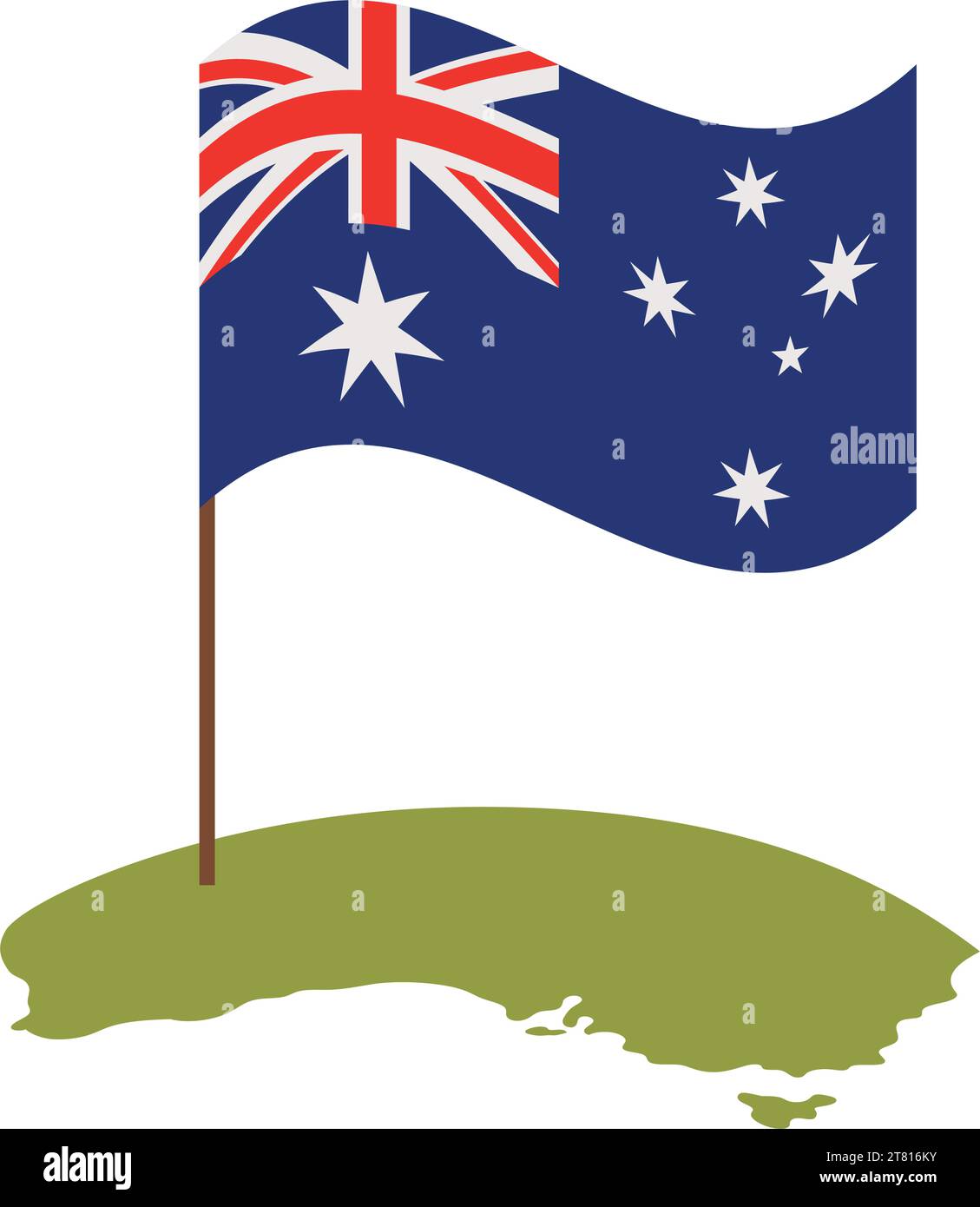australia flag waving in pole Stock Vector Image & Art - Alamy