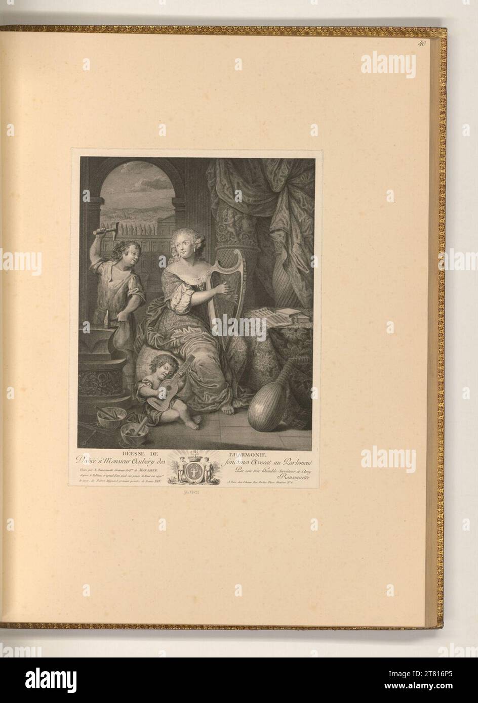 Nicolas Ransonnette (Engraver) Goddess of harmony. Copper engraving ...