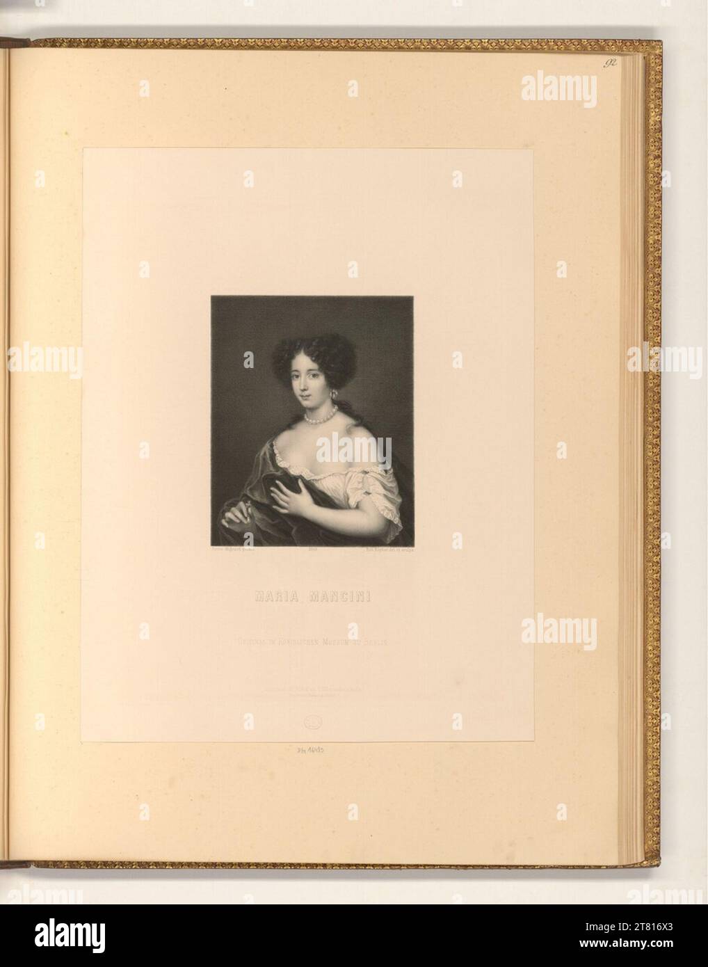 Robert Reyher (Engraver) Portrait Maria Mancini. Steel engraving 1869 ...