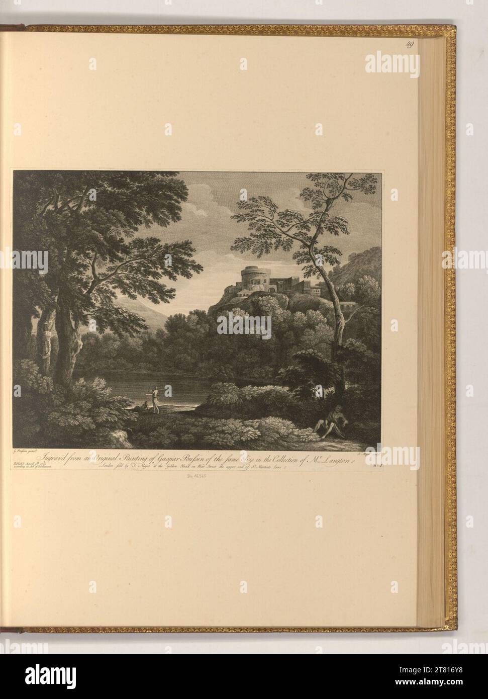 Thomas Major (Engraver) Landscape with water and city on a hill ...