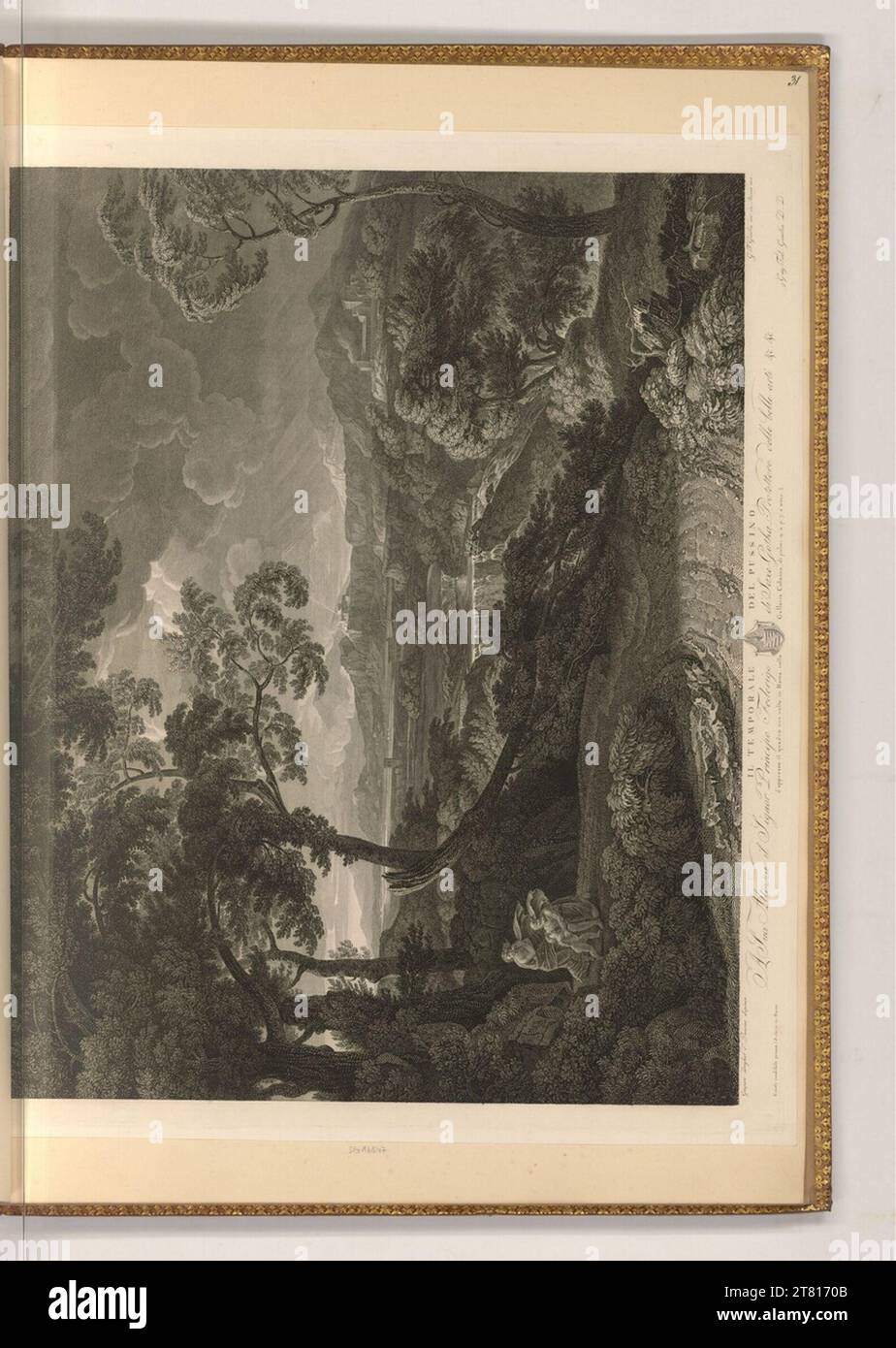 Wilhelm Friedrich Gmelin (Engraver) Thunderstorm landscape with family ...