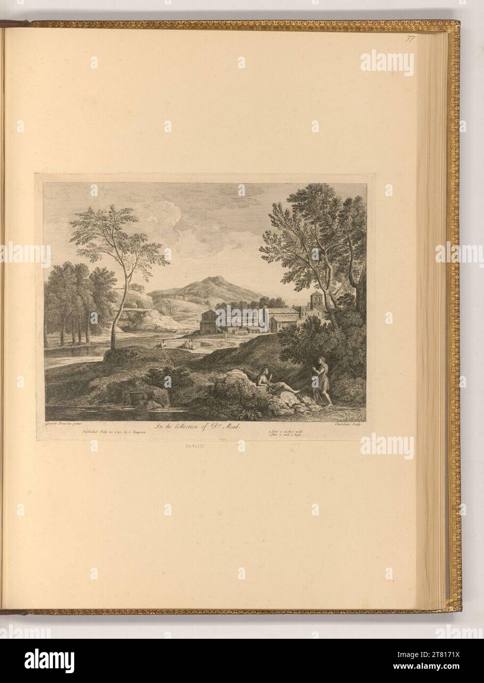 Jean Baptiste Chatelain (Engraver) River landscape with a settlement ...
