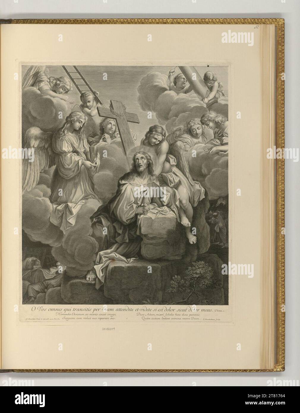 Peter Vanderbank (Engraver) Christ on the Ölberg. Copper engraving ...
