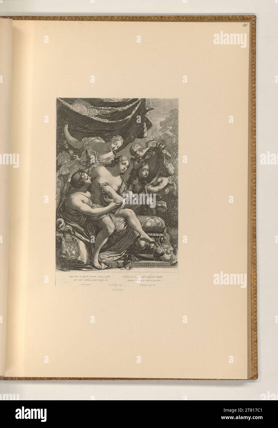 Michel Dorigny (Engraver) Venus toilet. etching 1651 , 1651 Stock Photo ...