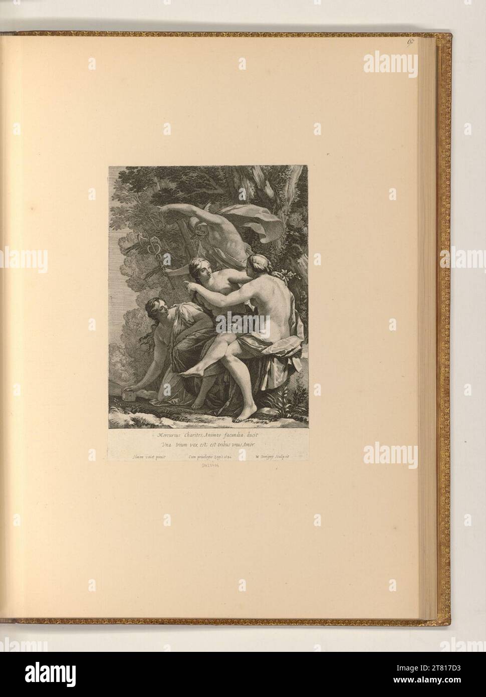 Michel Dorigny (Engraver) Mercury and the three graces. etching 1642 ...