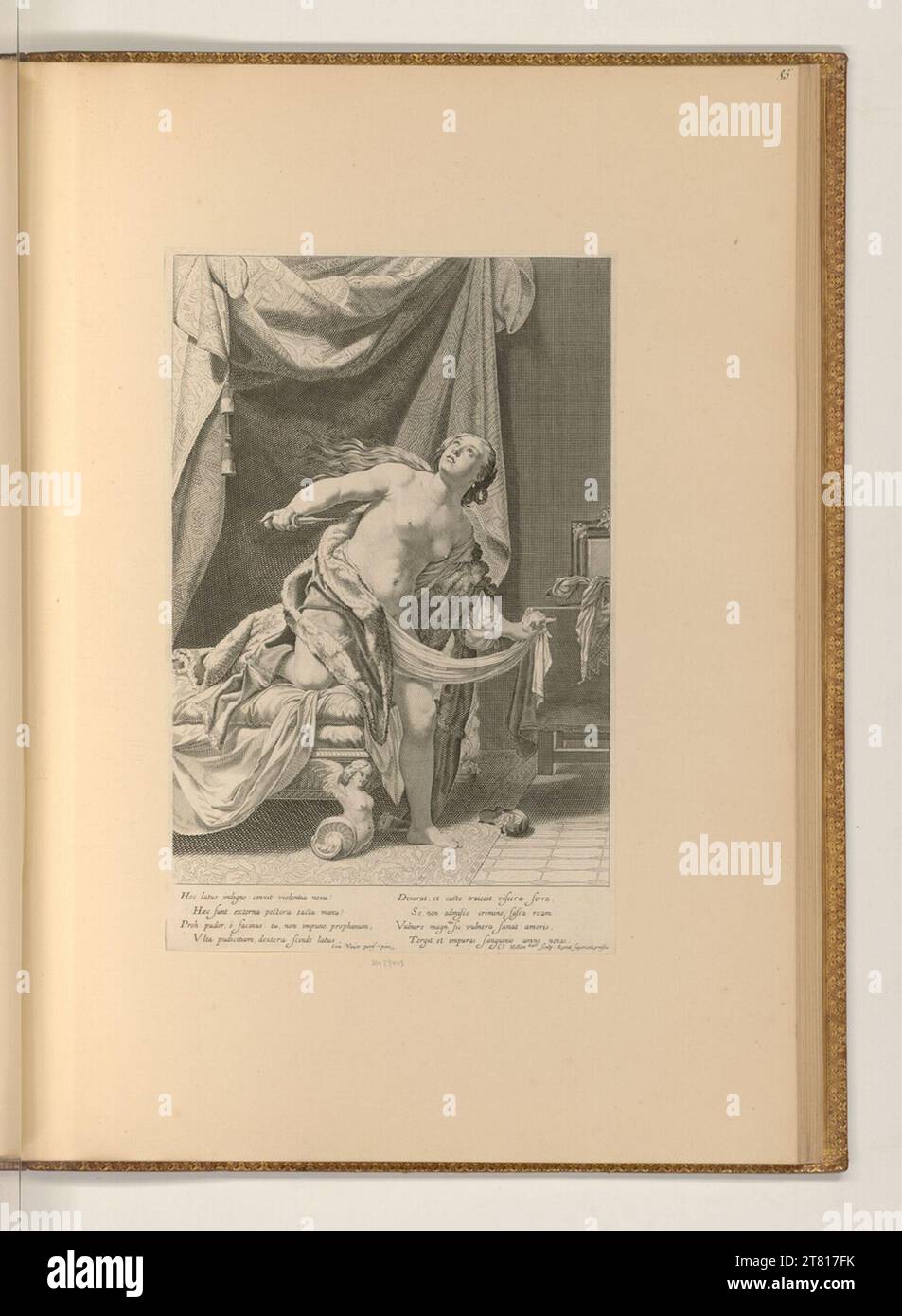 Claude Mellan (Engraver) Toda Lucretia. Copper engraving, etching 1624-1636 , 1624/1636 Stock ...