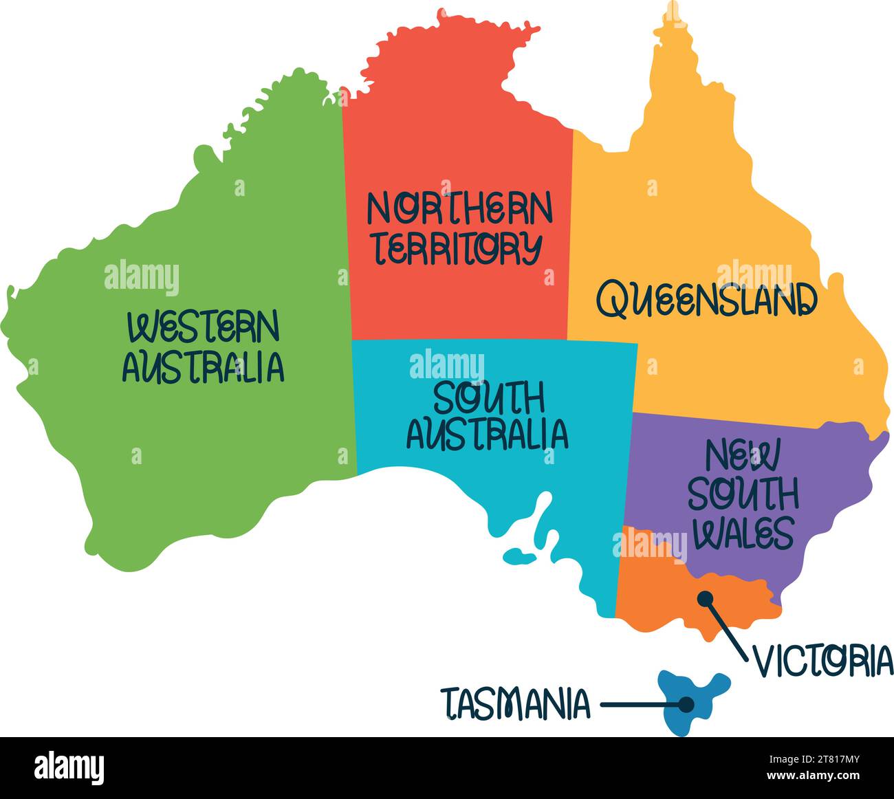 Administrative political map australian Cut Out Stock Images & Pictures ...