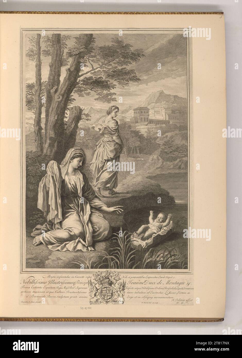 Bernard Baron (Engraver) Moses suspension. etching around 1720 Stock ...