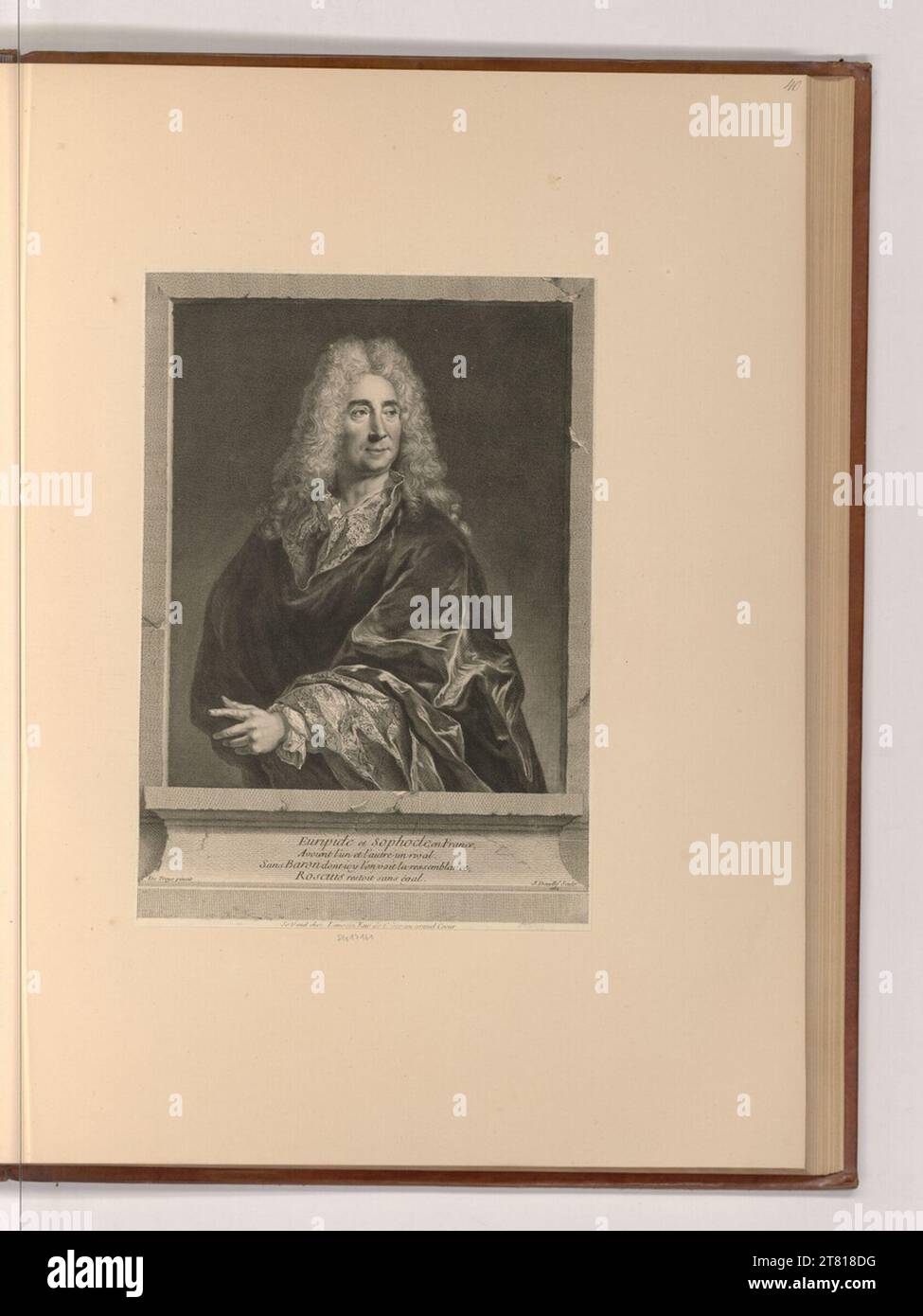 Jean Daullé (Engraver) Portrait Michel Baron. Copper engraving, etching 1732 , 1732 Stock Photo ...