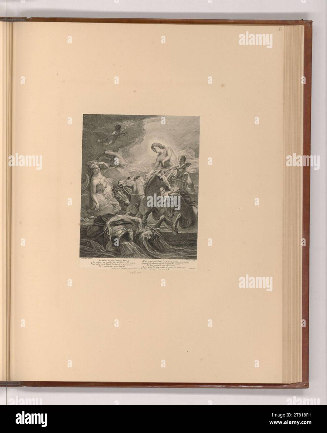 Claude Du Bosc (Engraver) Apollo with the sun car above the sea. Copper ...