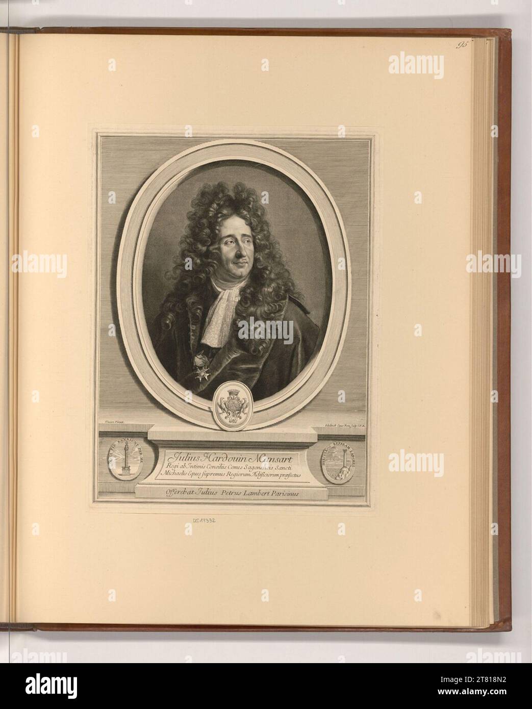 Gerard Edelinck (Engraver) Porträt Jules Hardouin-Mansart. Copper ...