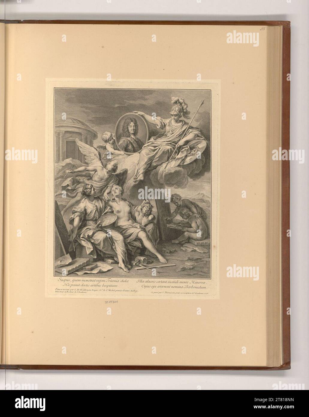 Simon Thomassin Portioit Louis XIV .. Copper engraving, etching 1728 ...