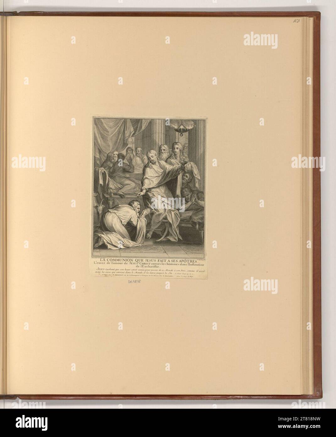 Jean Audran (Engraver) The Eucharist. Copper engraving, etching 1687 ...