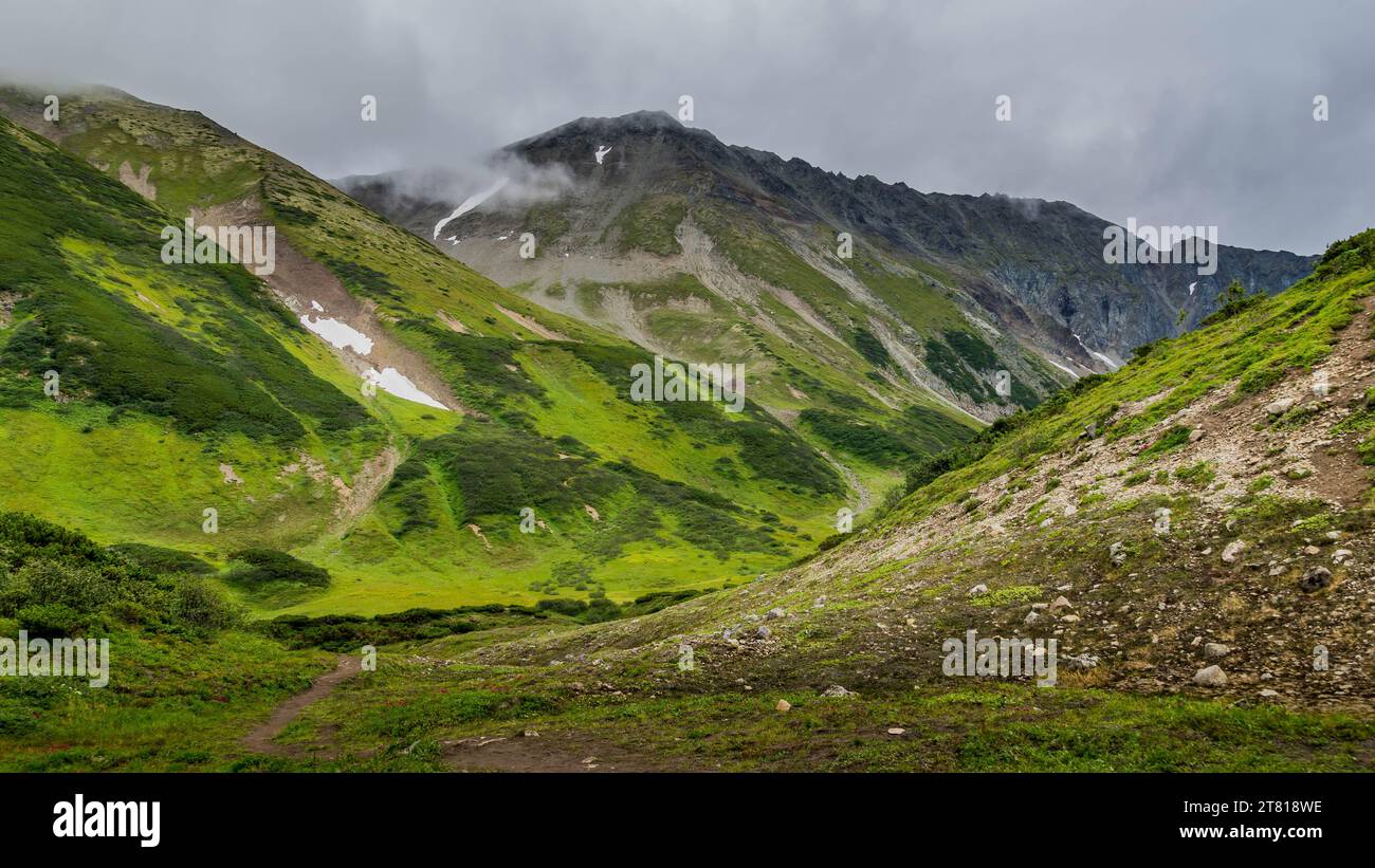 The scenic landscapes of Vachkazhets valley at Kamchatka krai, Russia ...