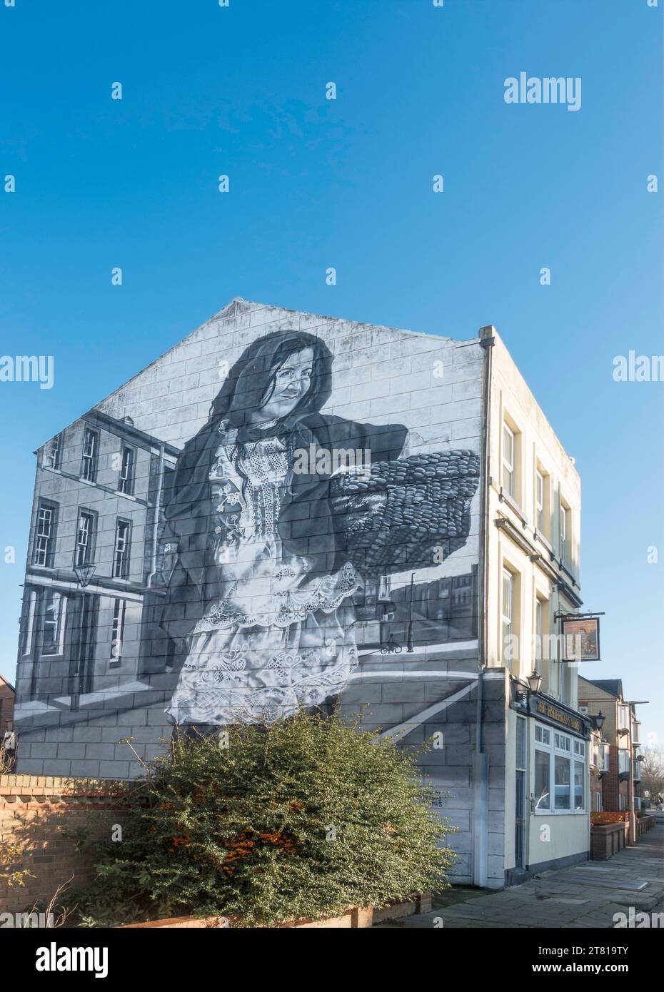 Victorian fish wife mural by Lewis Hobson of Durham Spray Paints on the ...