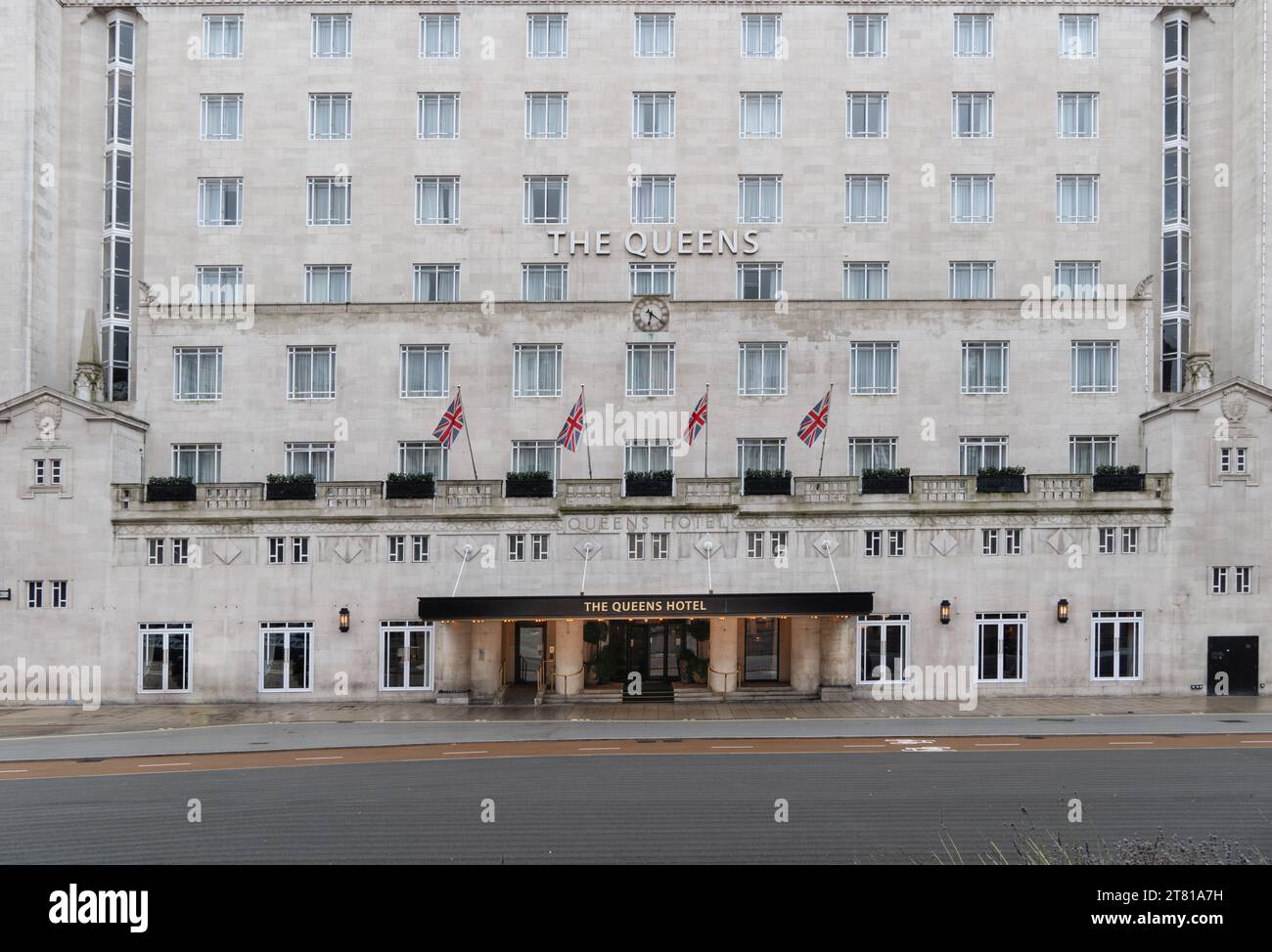 CITY SQUARE, LEEDS, UK - NOVEMBER 14, 2023. Full frame architectural ...