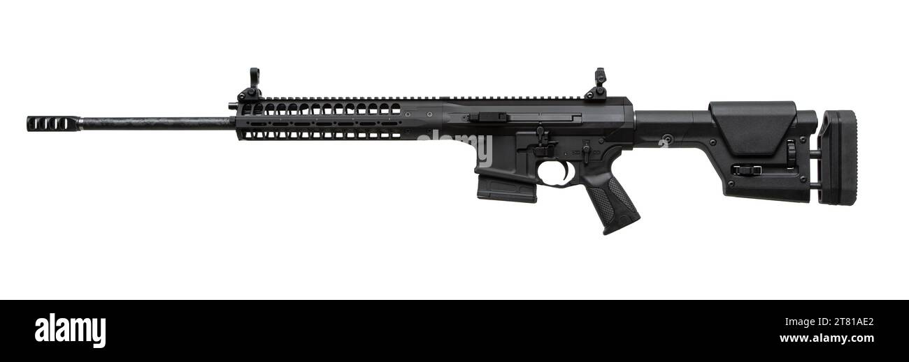 Modern automatic rifle isolated on white background. Weapons for police ...