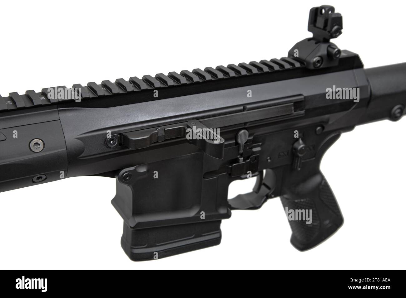 Modern automatic rifle isolated on white background. Weapons for police ...