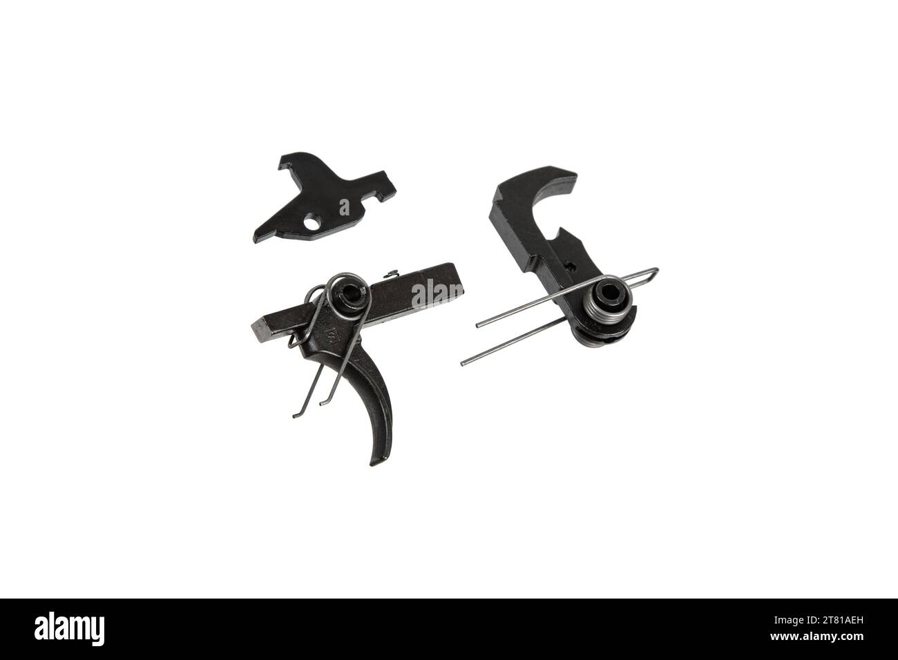 Shock trigger for gun isolate on white background. Gun trigger. Repair ...