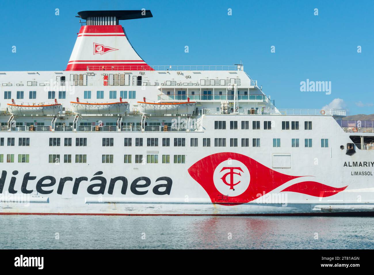 ALMERIA, SPAIN - 07 NOVEMBER 2023 A passenger ship serving the route ...