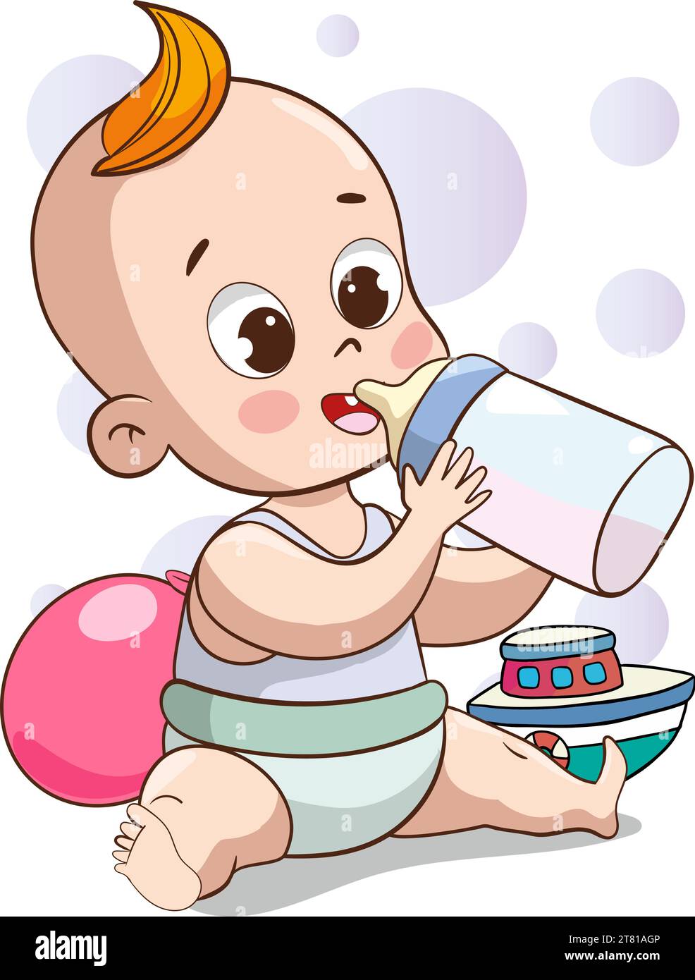 Cartoon baby with different poses. Vector clip art illustration Stock ...