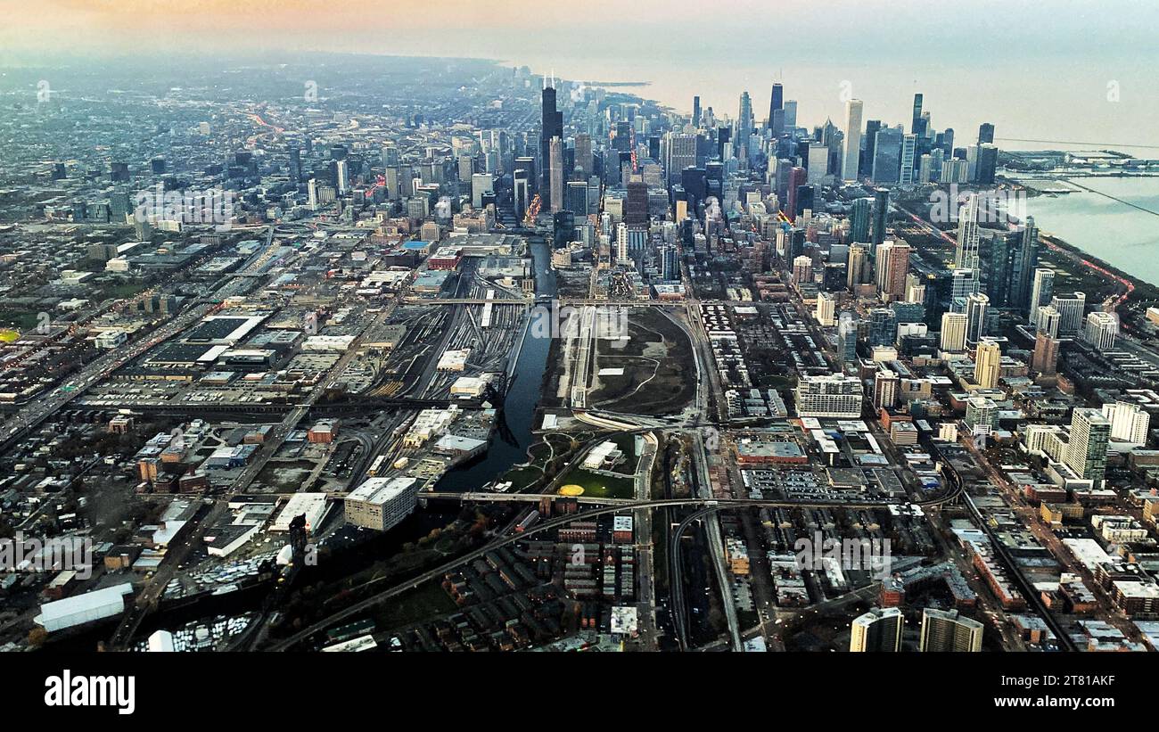Aerial view of Chicago, Illinois Stock Photo - Alamy