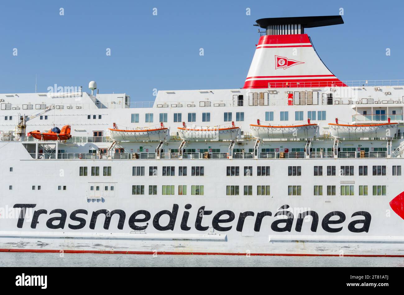 ALMERIA, SPAIN - 07 NOVEMBER 2023 A passenger ship serving the route ...