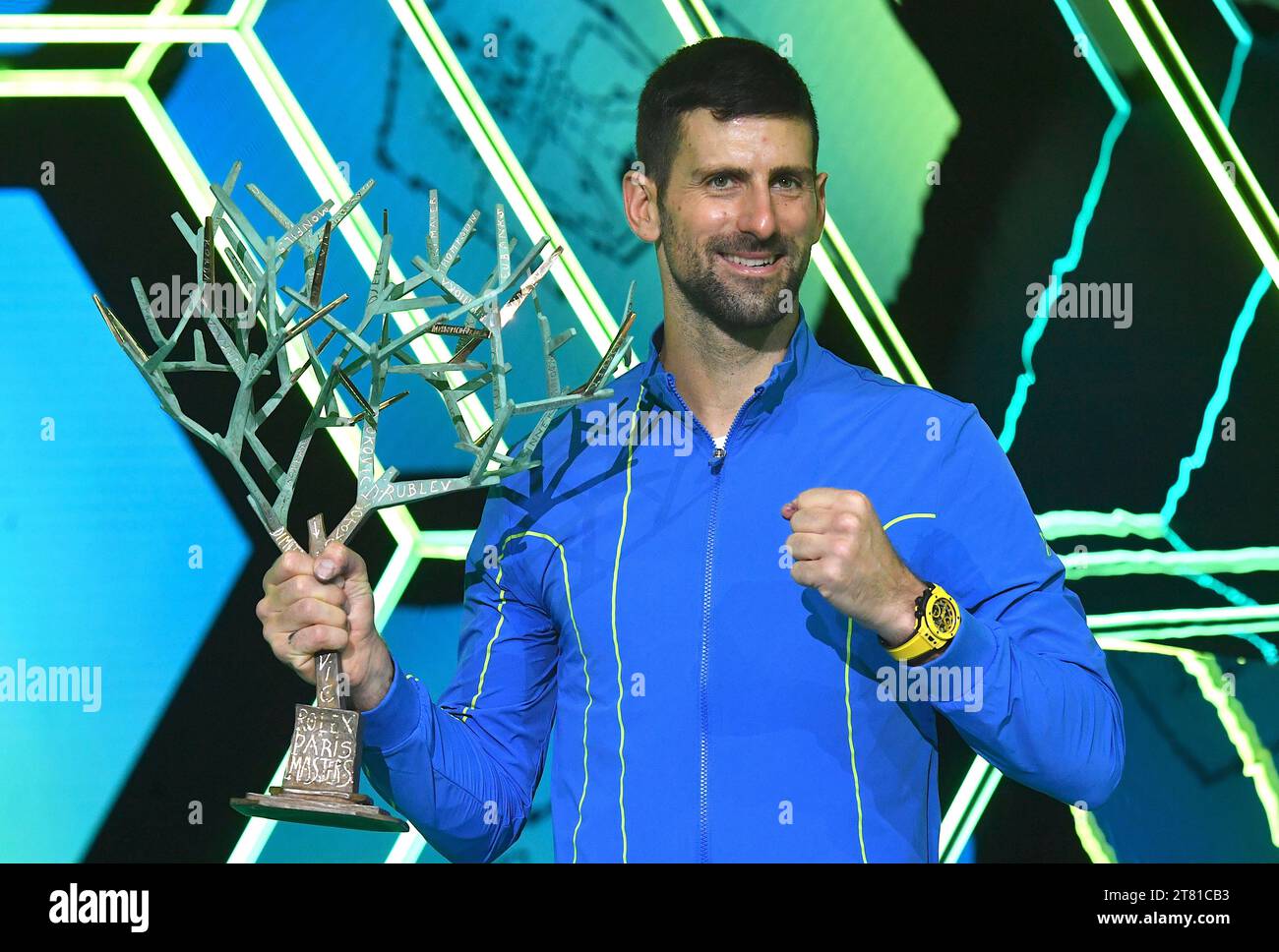 Novak DJOKOVIC of Serbia and Grigor DIMITROV of Bulgaria during the ...