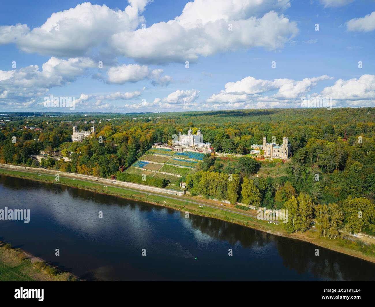 Luftbild Elbschlösser am Elbhang. Dresden Sachsen Deutschland ...