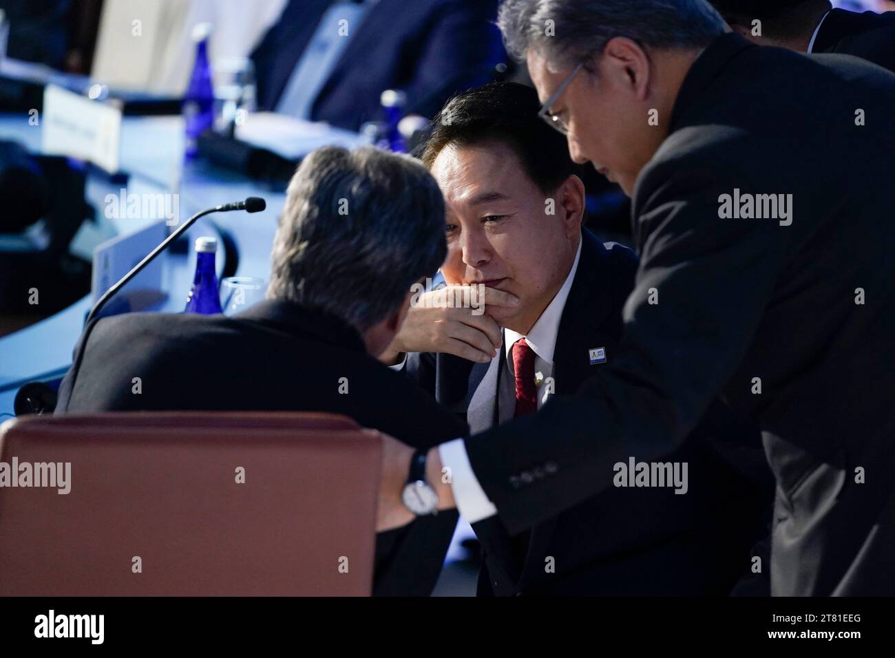 South Korea's President Yoon Suk Yeol talks with Secretary of State ...