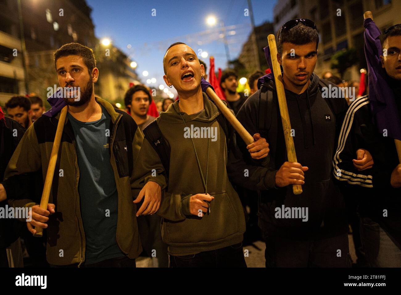 Athen, Greece. 17th Nov, 2023. Students march to the US embassy. Tens ...