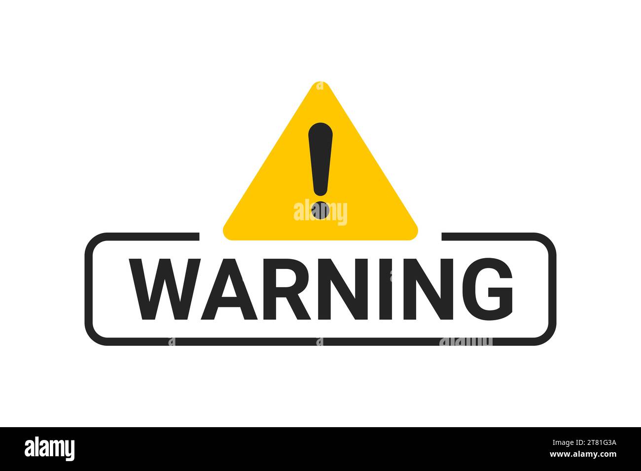 Warning sign. Vector isolated illustration. Attention or caution icon ...