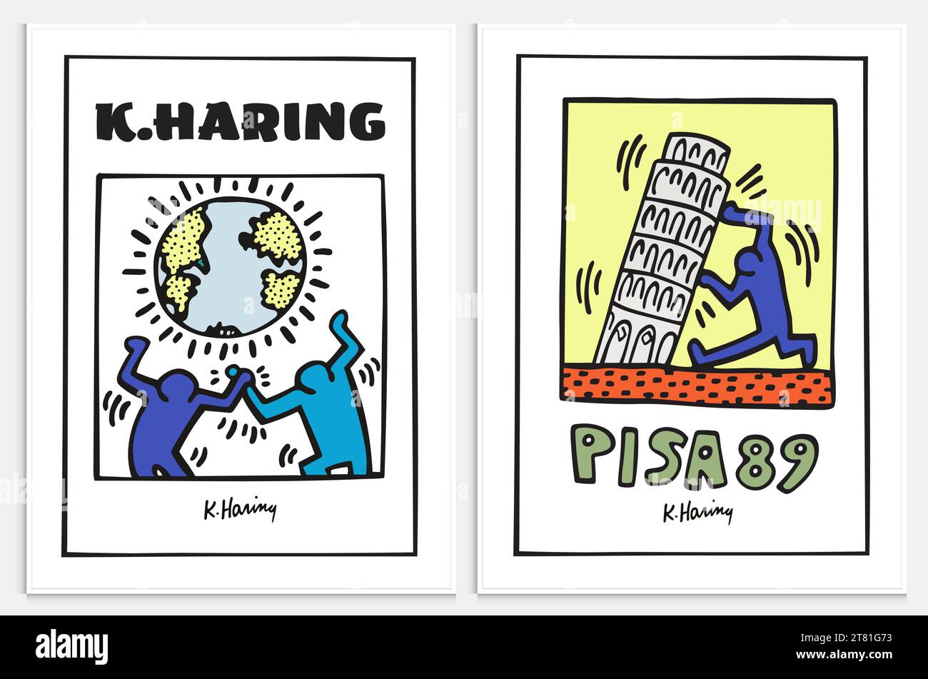 Contains Abstract Art Set in Keith Haring Style, Modern Art Collection ...