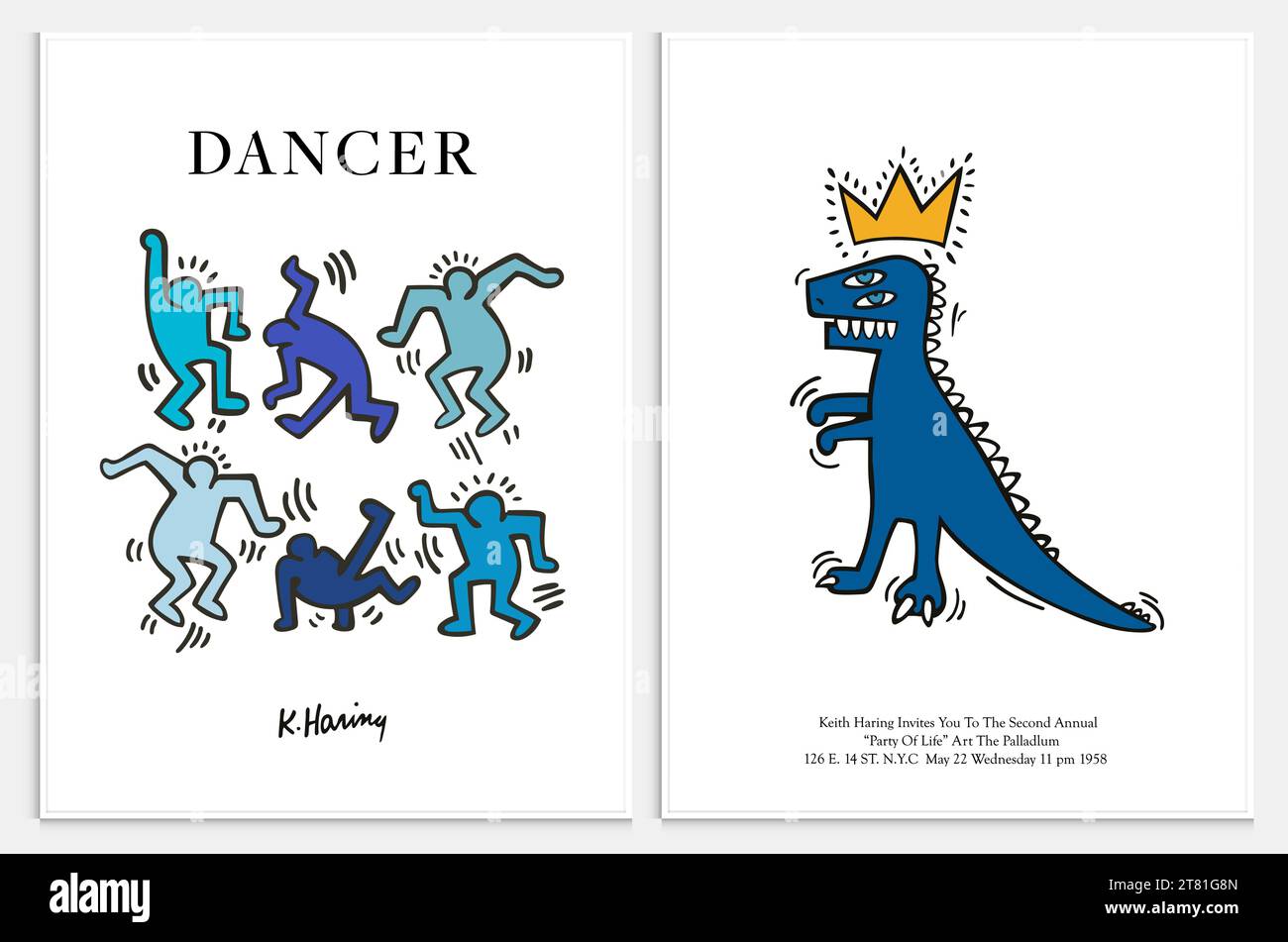 Contains Abstract Art Set in Keith Haring Style, Modern Art Collection ...