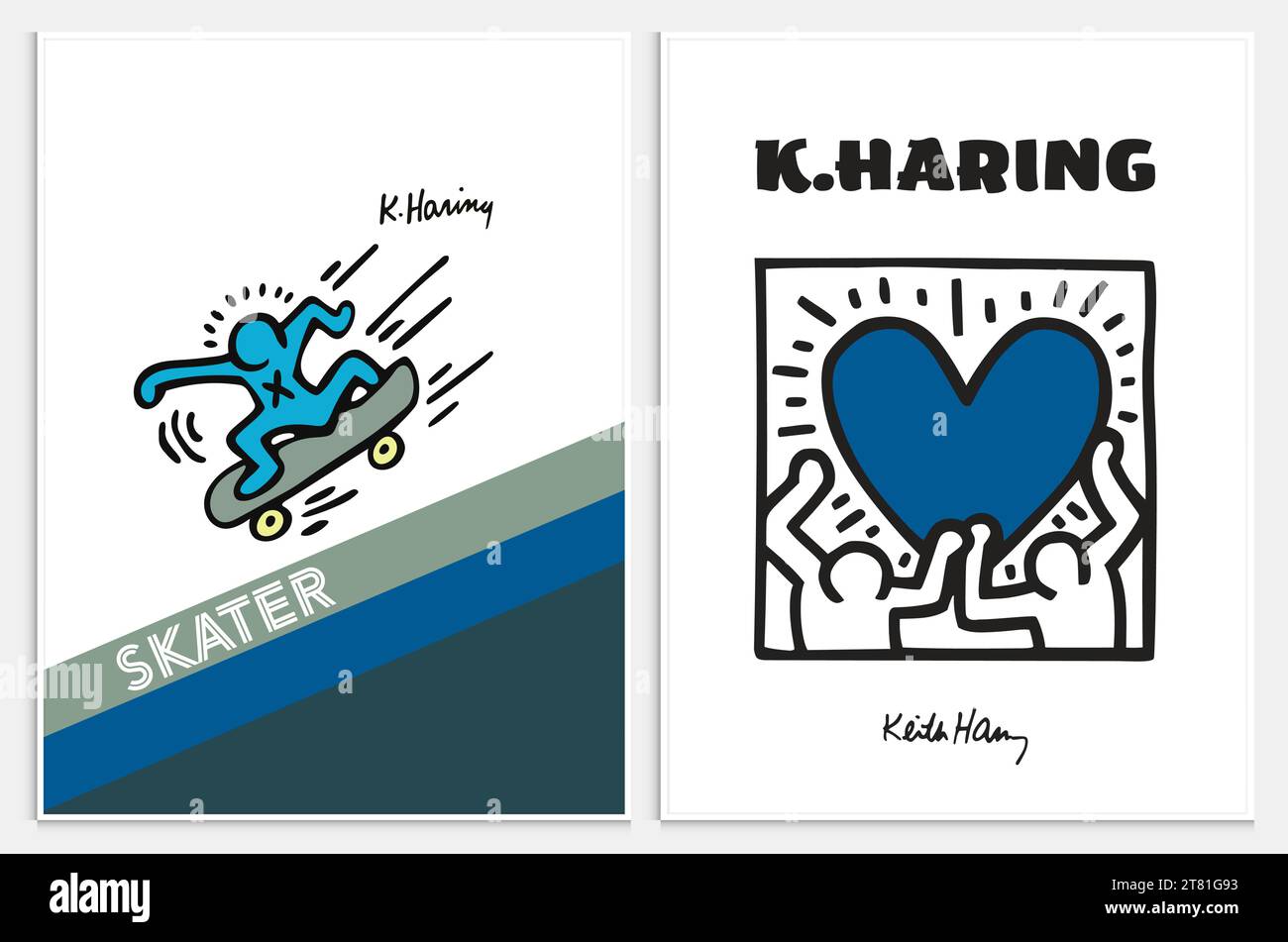 Contains Abstract Art Set in Keith Haring Style, Modern Art Collection ...