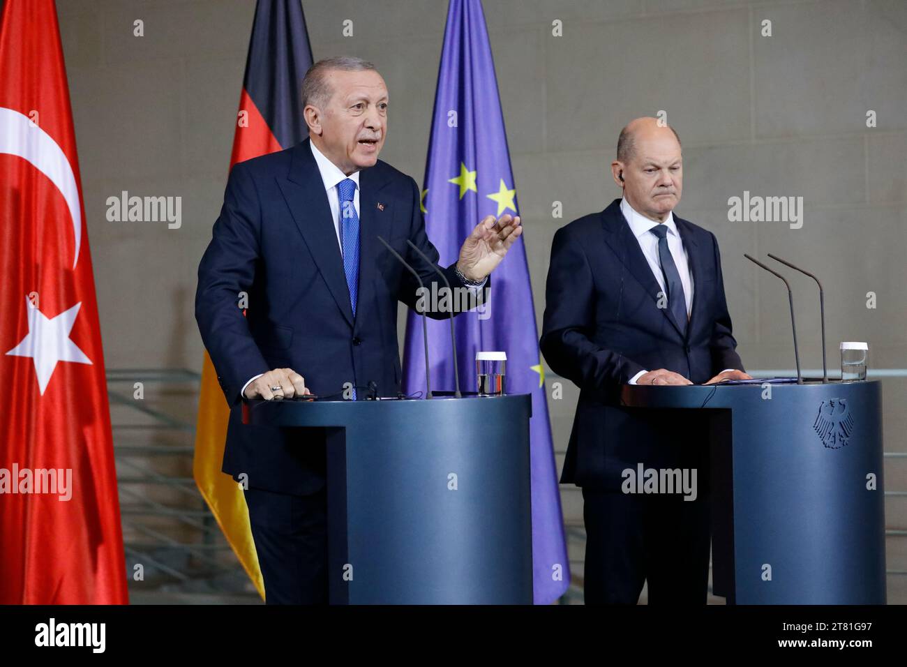 Berlin, Germany, November 17, 2023. The Turkish President, Recep Tayyip ...
