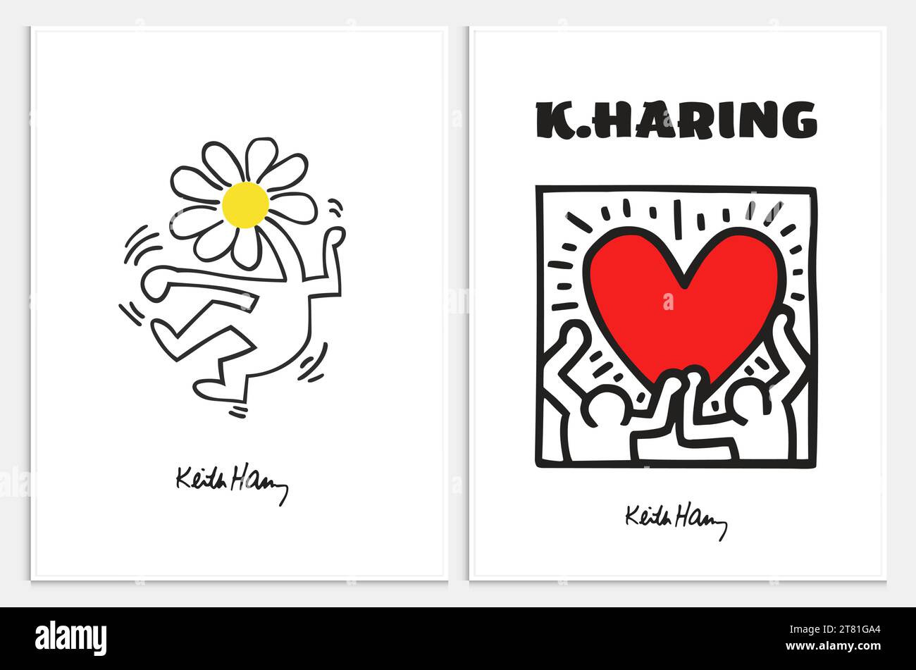 Contains Abstract Art Set in Keith Haring Style, Modern Art Collection ...