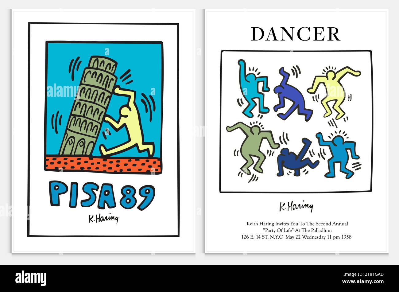 Contains Abstract Art Set in Keith Haring Style, Modern Art Collection ...