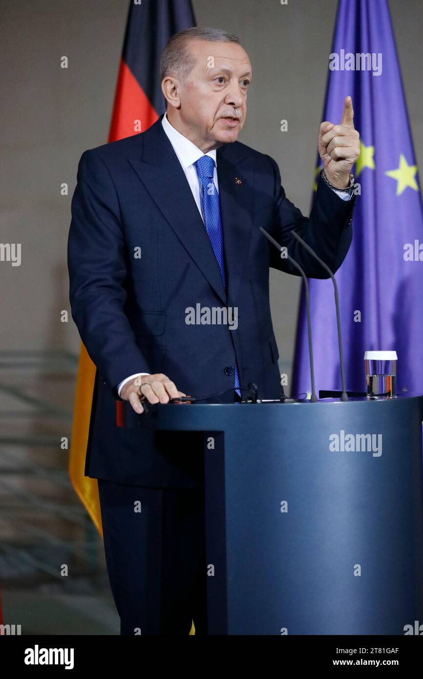 Berlin, Germany, November 17, 2023. The Turkish President, Recep Tayyip ...