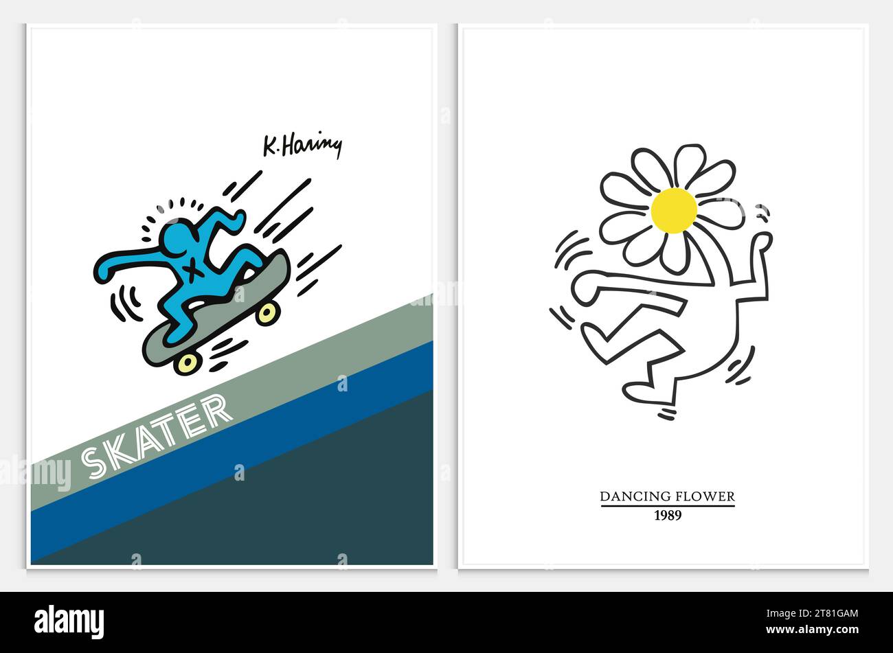 Contains Abstract Art Set in Keith Haring Style, Modern Art Collection ...