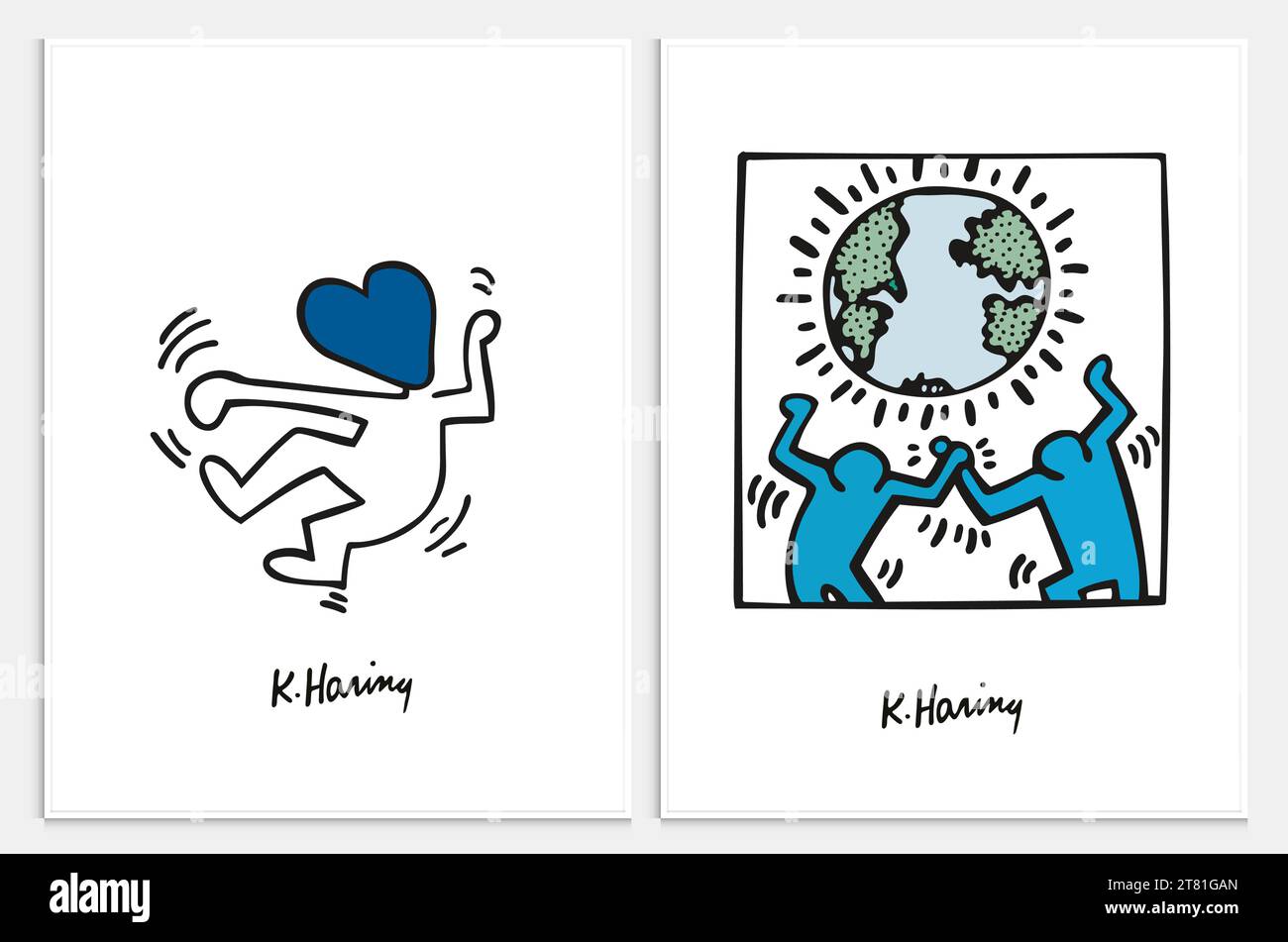 Contains Abstract Art Set in Keith Haring Style, Modern Art Collection ...