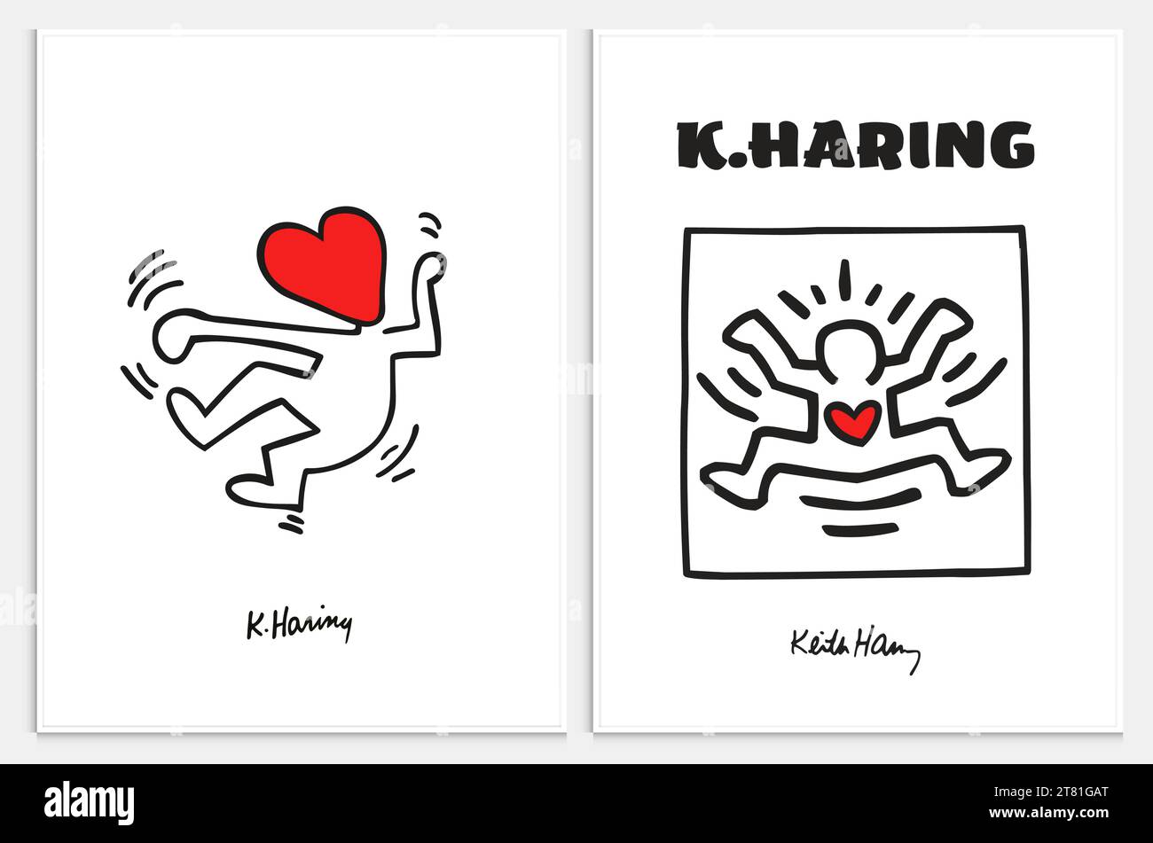 Contains Abstract Art Set in Keith Haring Style, Modern Art Collection ...