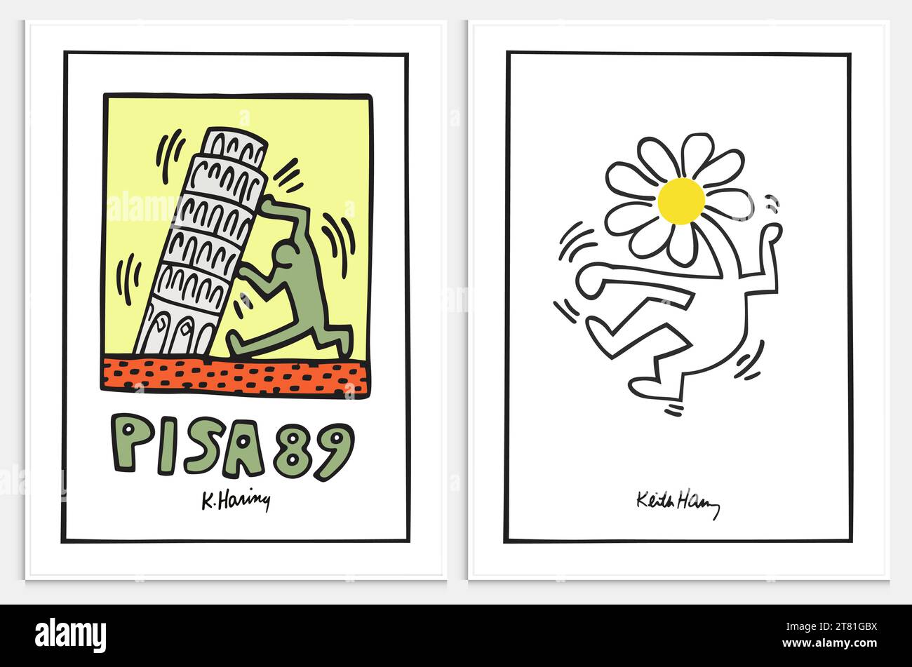 Contains Abstract Art Set in Keith Haring Style, Modern Art Collection ...