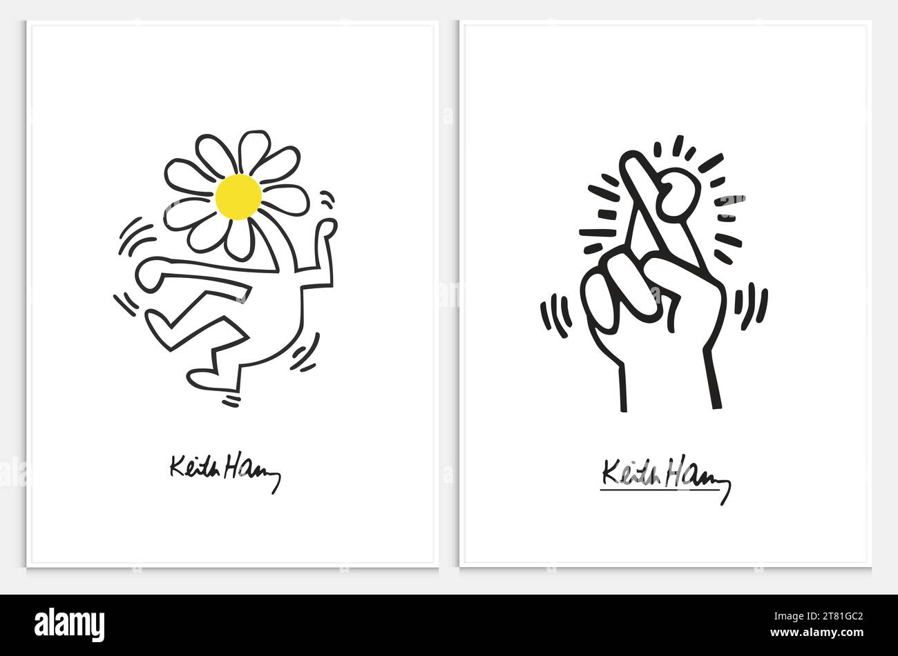 Contains Abstract Art Set in Keith Haring Style, Modern Art Collection ...