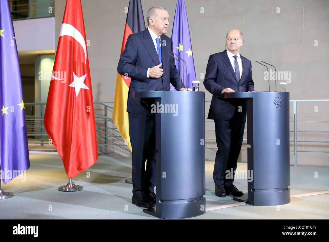 Berlin, Germany, November 17, 2023. The Turkish President, Recep Tayyip ...