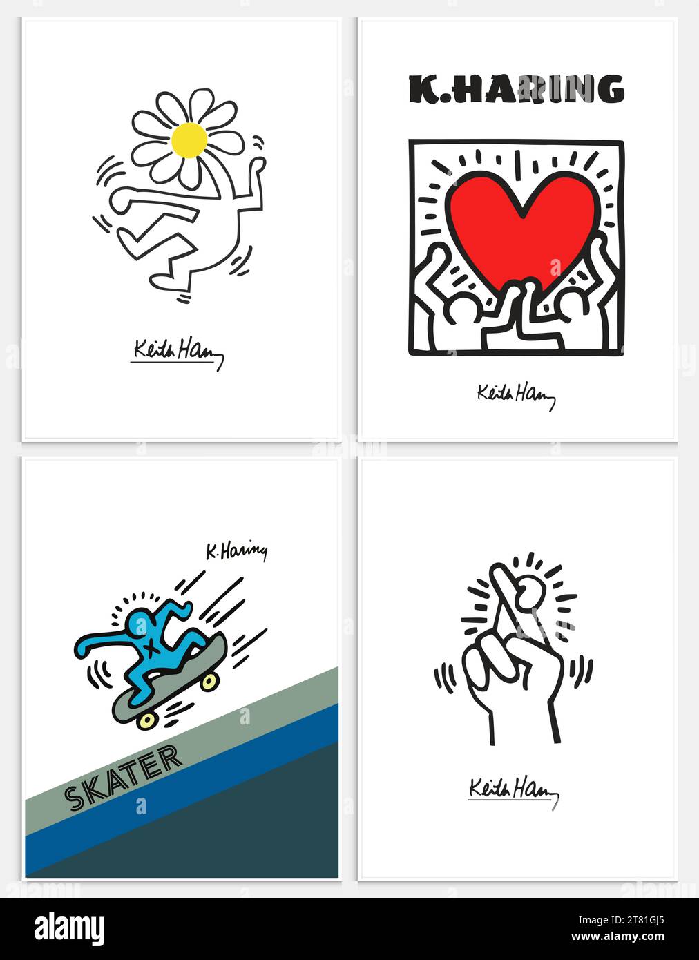 Contains Abstract Art Set in Keith Haring Style, Modern Art Collection ...